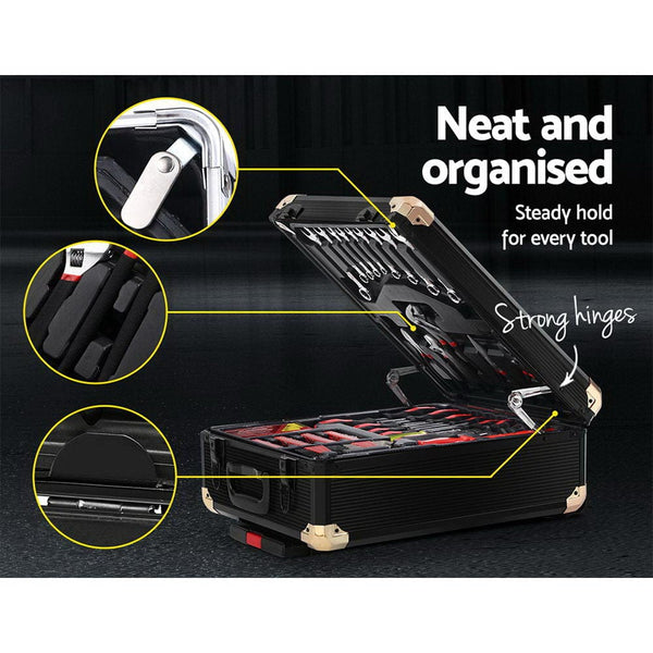 Giantz 816pcs Tool Kit Trolley Case Mechanics Box Toolbox Portable DIY ...