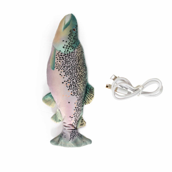 Jittering Trout Cat Toy - Flopping Dancing Fish + Catnip Silvervine El ...