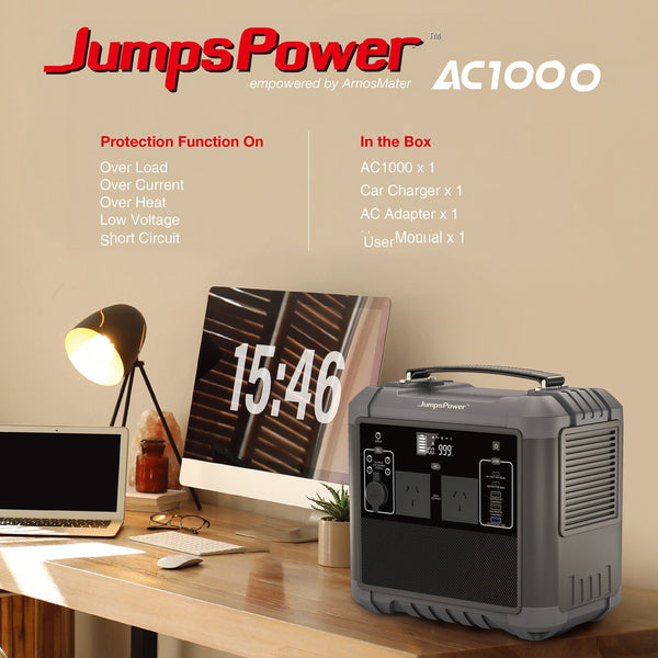1000W Portable Power Station JumpsPower Battery Charger 716Wh LED Ligh ...