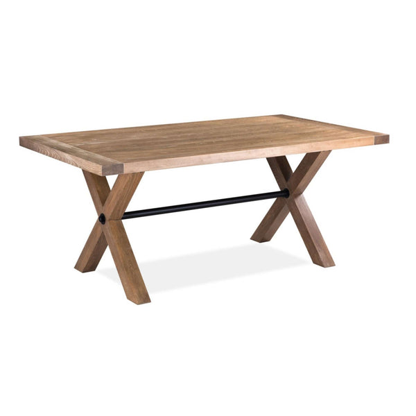 Woodland 7pc Set Dining Set 190cm Table Timber Wood 6 X-Back Chair Nat ...